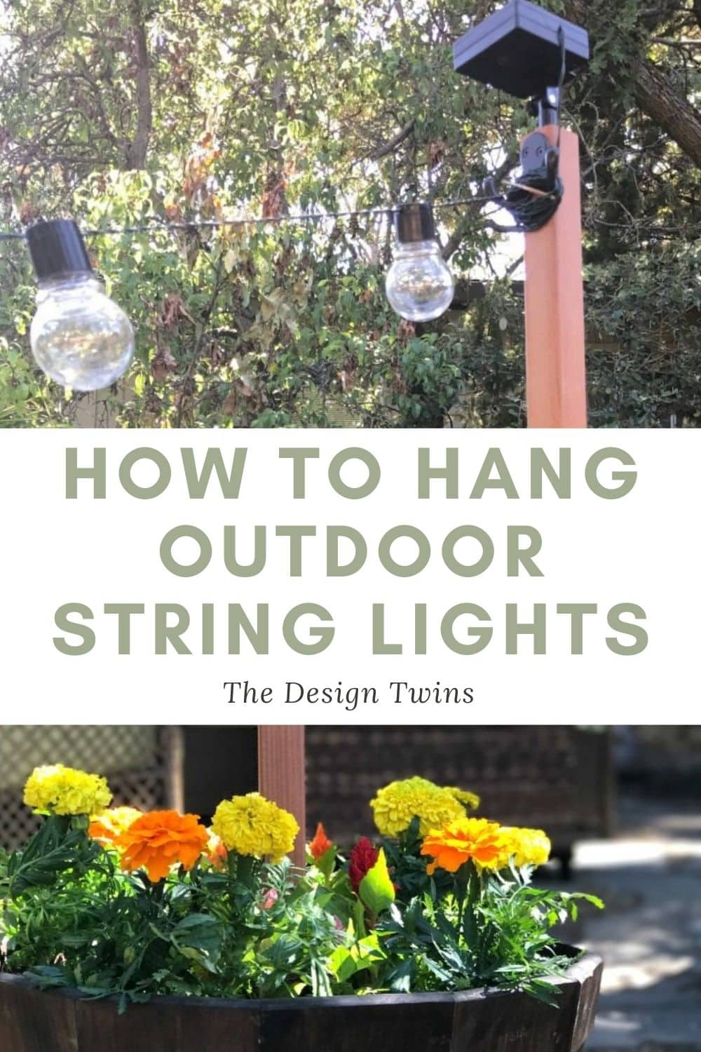 How to Hang Outdoor String Lights Video and Easy Tutorial